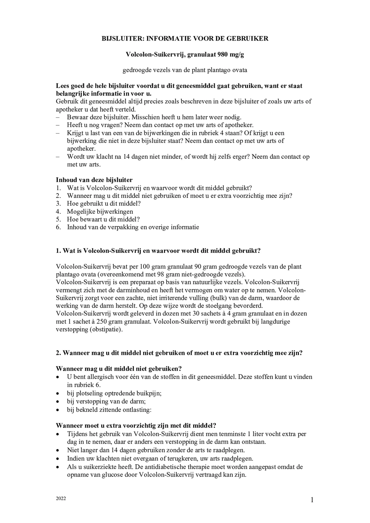 Volcolon Granulaat Suikervrij Sachets (30st) | De Online Drogist