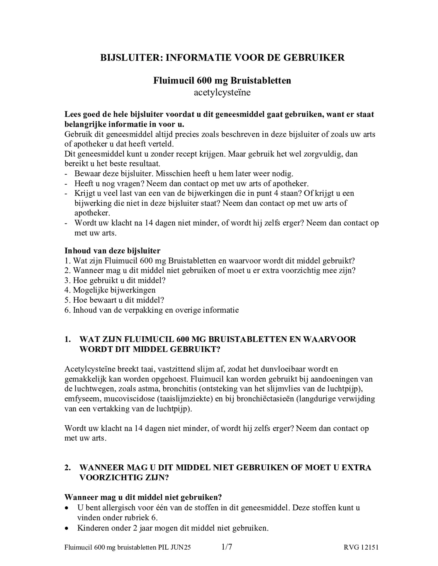 Fluimucil 600mg Bruistablet (30 tabletten) | De Online Drogist
