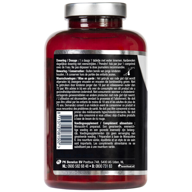 Lucovitaal Rode Gist Rijst Tabletten 360TB kopen bij De Online Drogist