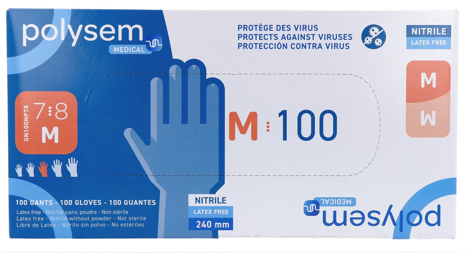 Polysem Nitril Handschoenen Maat M (100ST) | De Online Drogist