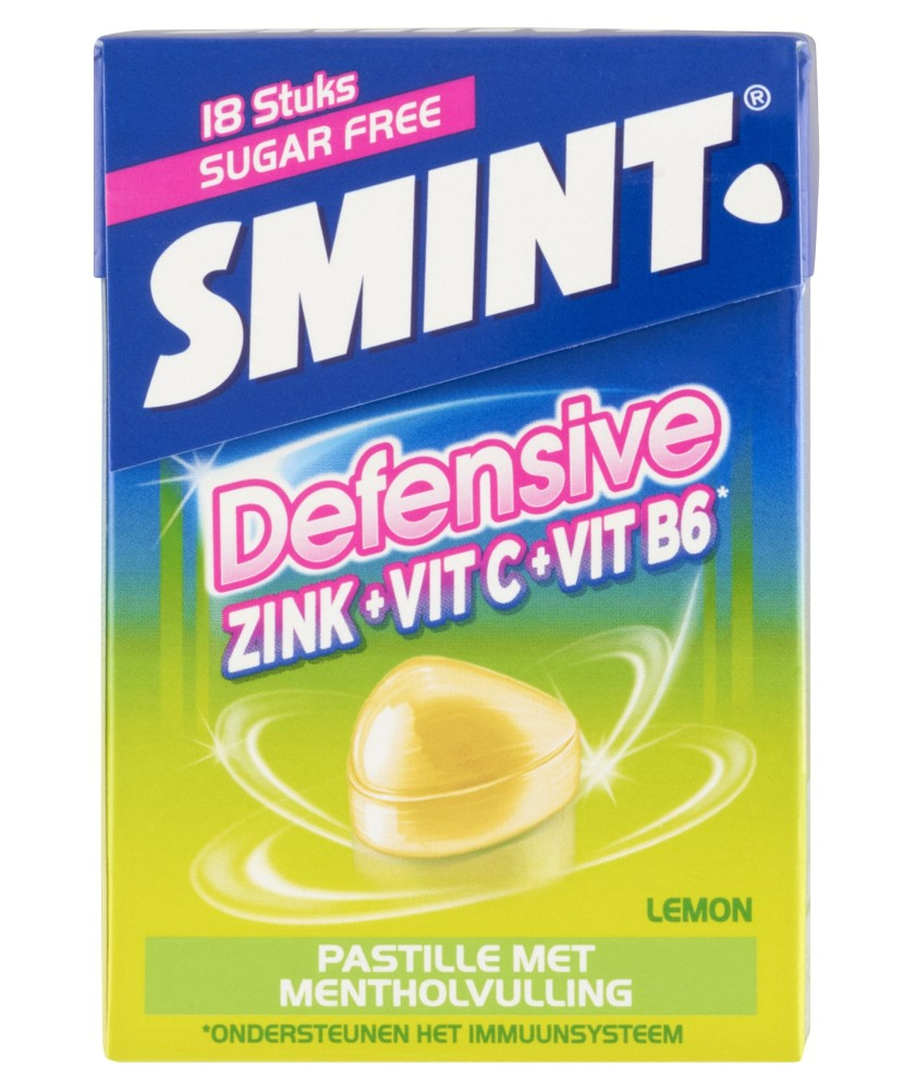 Smint Defensive Lemon Suikervrij Pastille (18st) | De Online Drogist
