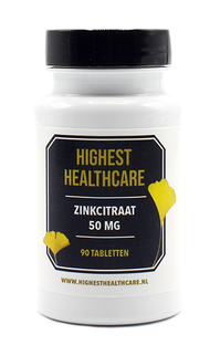 Highest Healthcare Zinkcitraat 50mg Tabletten (90tb) | De Online Drogist