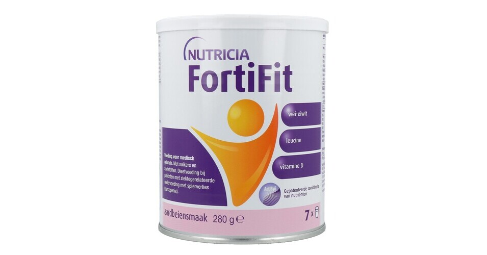 Nutricia Fortifit Poeder Aardbei (280gr) kopen bij De Online Drogist