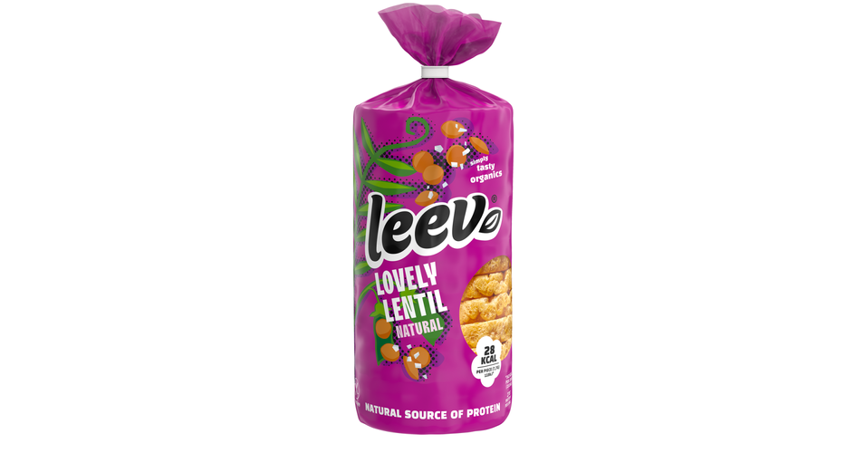 Leev Bio Lovely Lentil Cakes Natural (100gr) | Biologische Linzen Snack