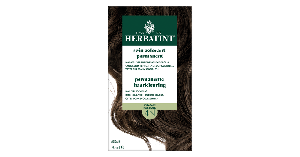 Herbatint Permanente haarkleuring 4N Kastanje (170ml) De Online Drogist