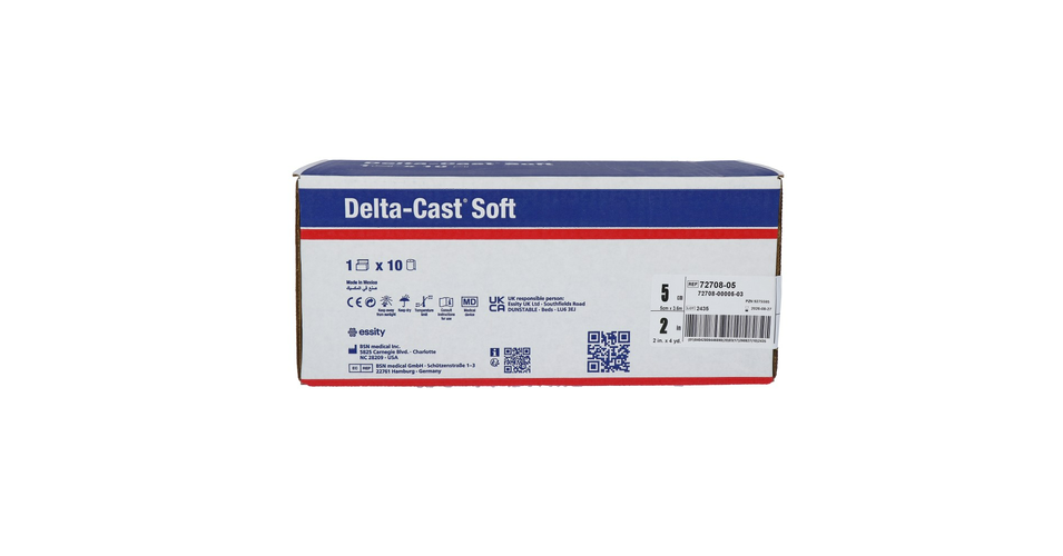 Delta-Cast Delta Cast Soft Blauw Stabilisatie Verband 3,6m x 5cm | (10st)