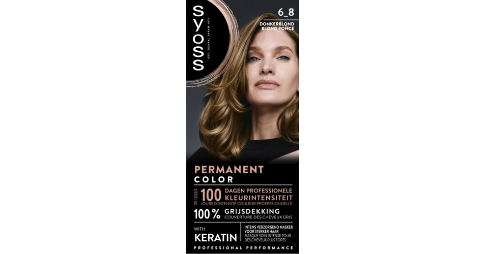 Syoss Permanent Color 6-8 Donkerblond | Professionele haarkleuring (1st)