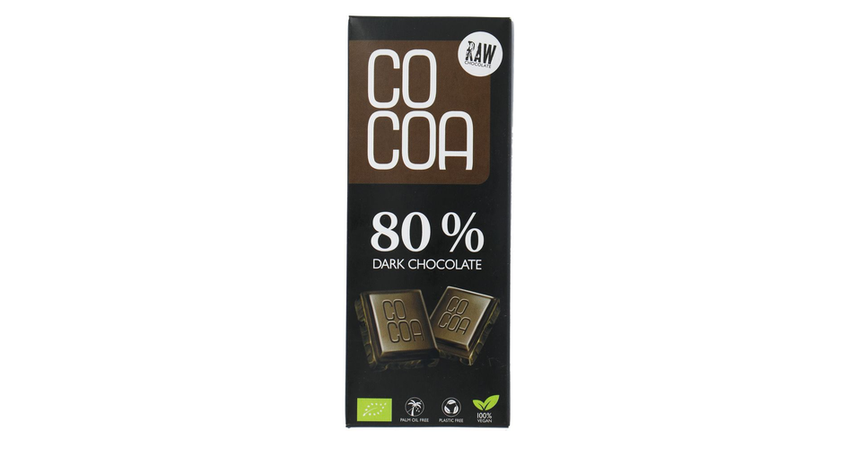 Cocoa 80% Dark Chocolate Reep (40gr) | Van rauwe Peruaanse cacaobonen