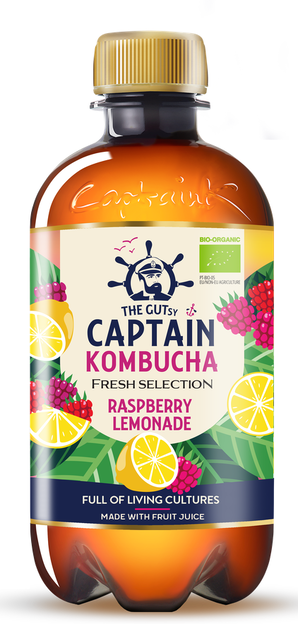 The GUTsy Captain Kombucha Raspberry Lemonade 400ml