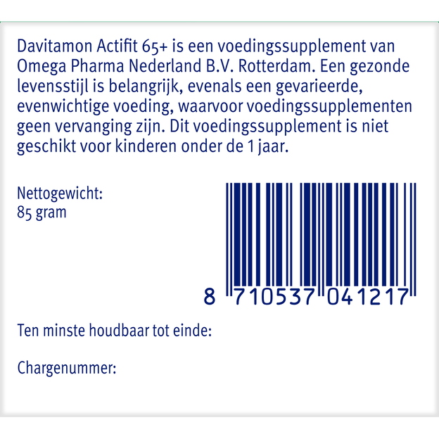 Davitamon Actifit 65 Plus Ginseng Tabletten (70tb)