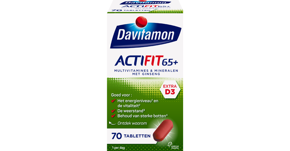 Davitamon Actifit 65 Plus Ginseng Tabletten (70tb)