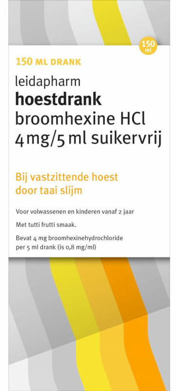 Leidapharm Hoestdrank Broomhexine HCI 4mg/5ml suikervrij (150 ml) | De ...