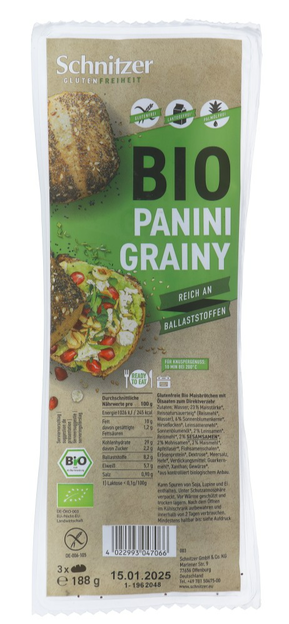 Schnitzer Organic Panini Grainy (188gr) | De Online Drogist